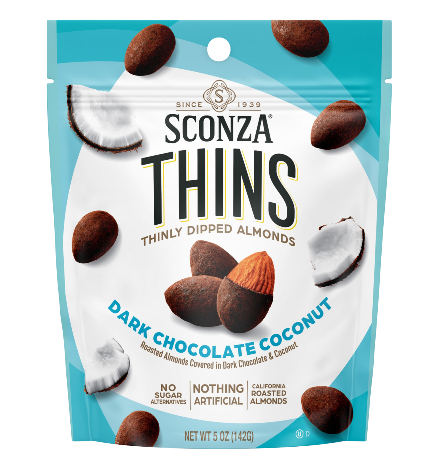 Dark Chocolate Coconut THINS, 5oz • Sconza Chocolate