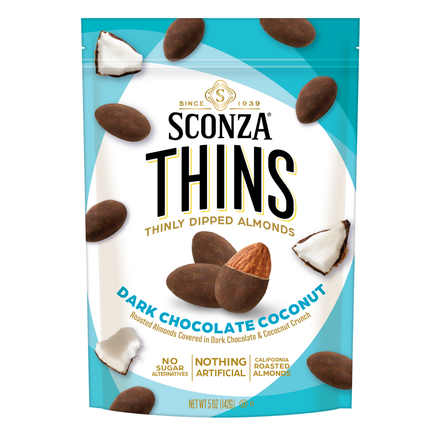 Dark Chocolate Coconut THINS, 5oz • Sconza Chocolate